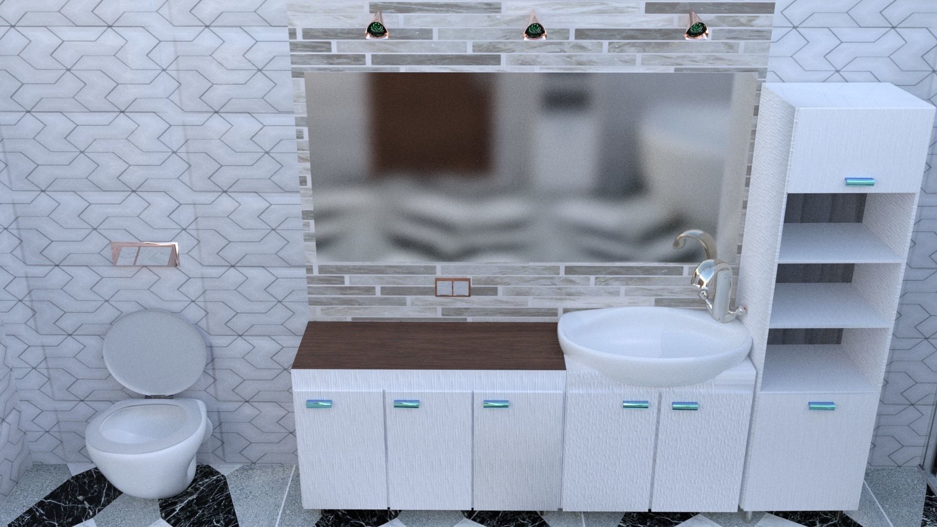 3D model modern bathroom VR / AR / low-poly | CGTrader
