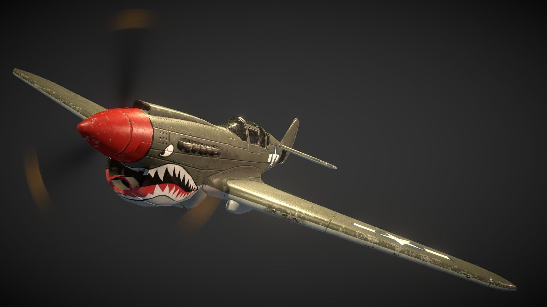 3D model Curtiss P-40 Warhawk VR / AR / low-poly | CGTrader