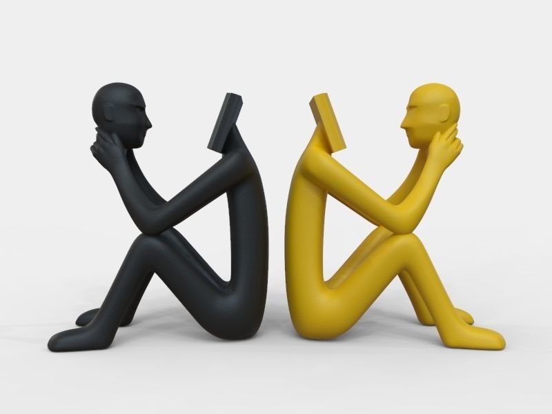 character reading 3D model 3D printable | CGTrader