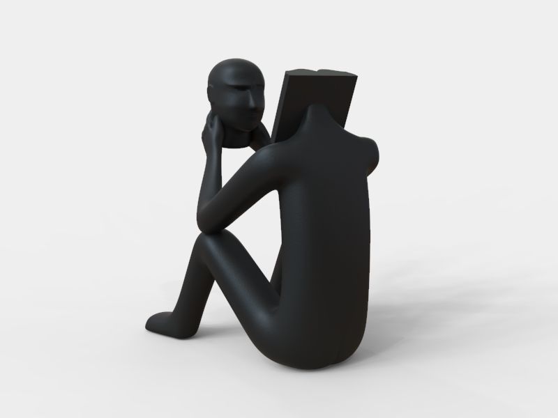 character reading 3D model 3D printable | CGTrader