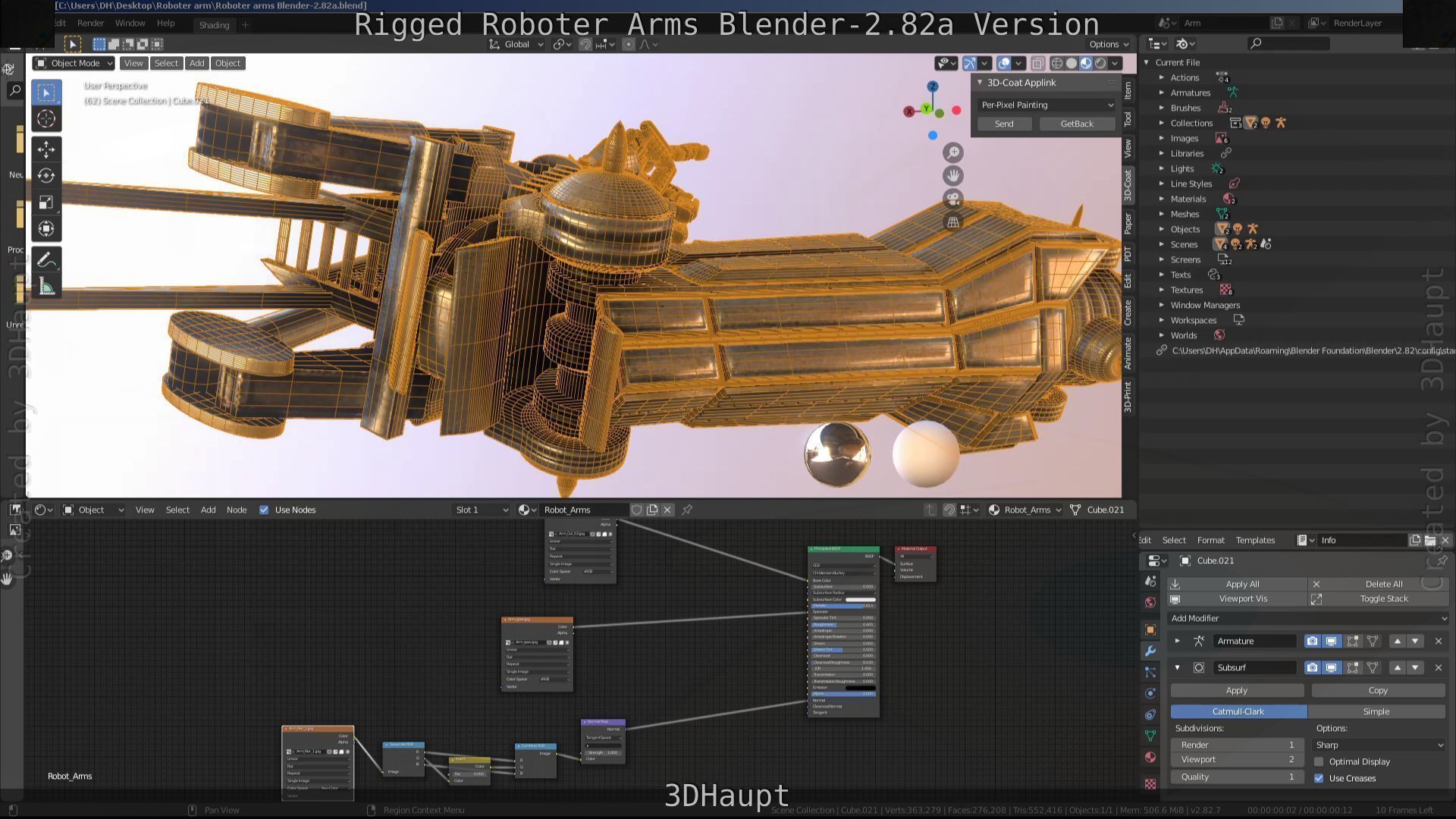 Rigged Robot Arms Blender-2 82a Version free VR / AR / low-poly 3D ...