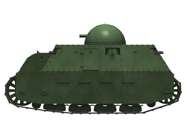 fiat2000 wwii tank 3D model | CGTrader