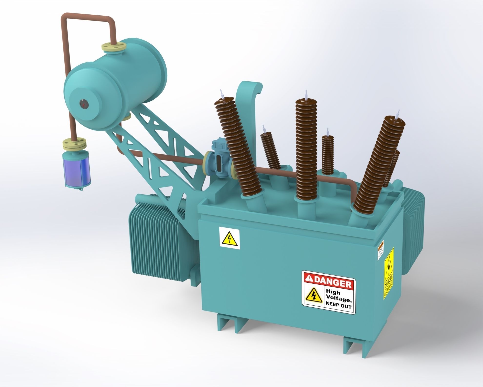 Electrical Transformer with Assembly 3D model animated | CGTrader