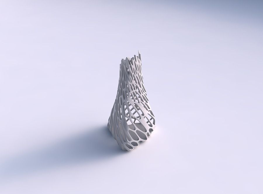 Vase grounded tilted triangle 3D model 3D printable | CGTrader