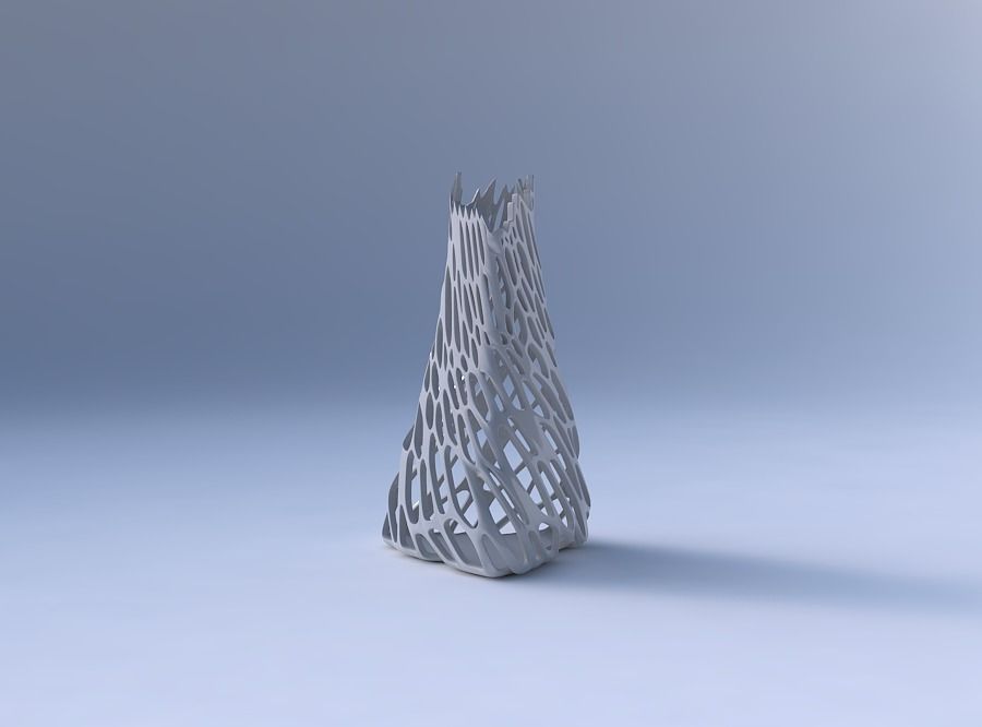 Vase grounded tilted triangle 3D model 3D printable | CGTrader