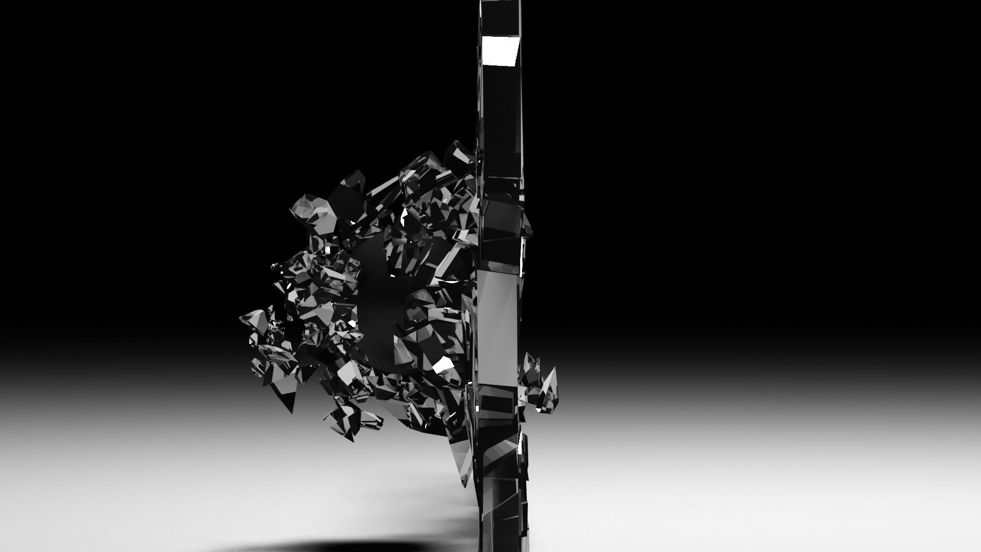 glass shattered animated 3D model animated | CGTrader