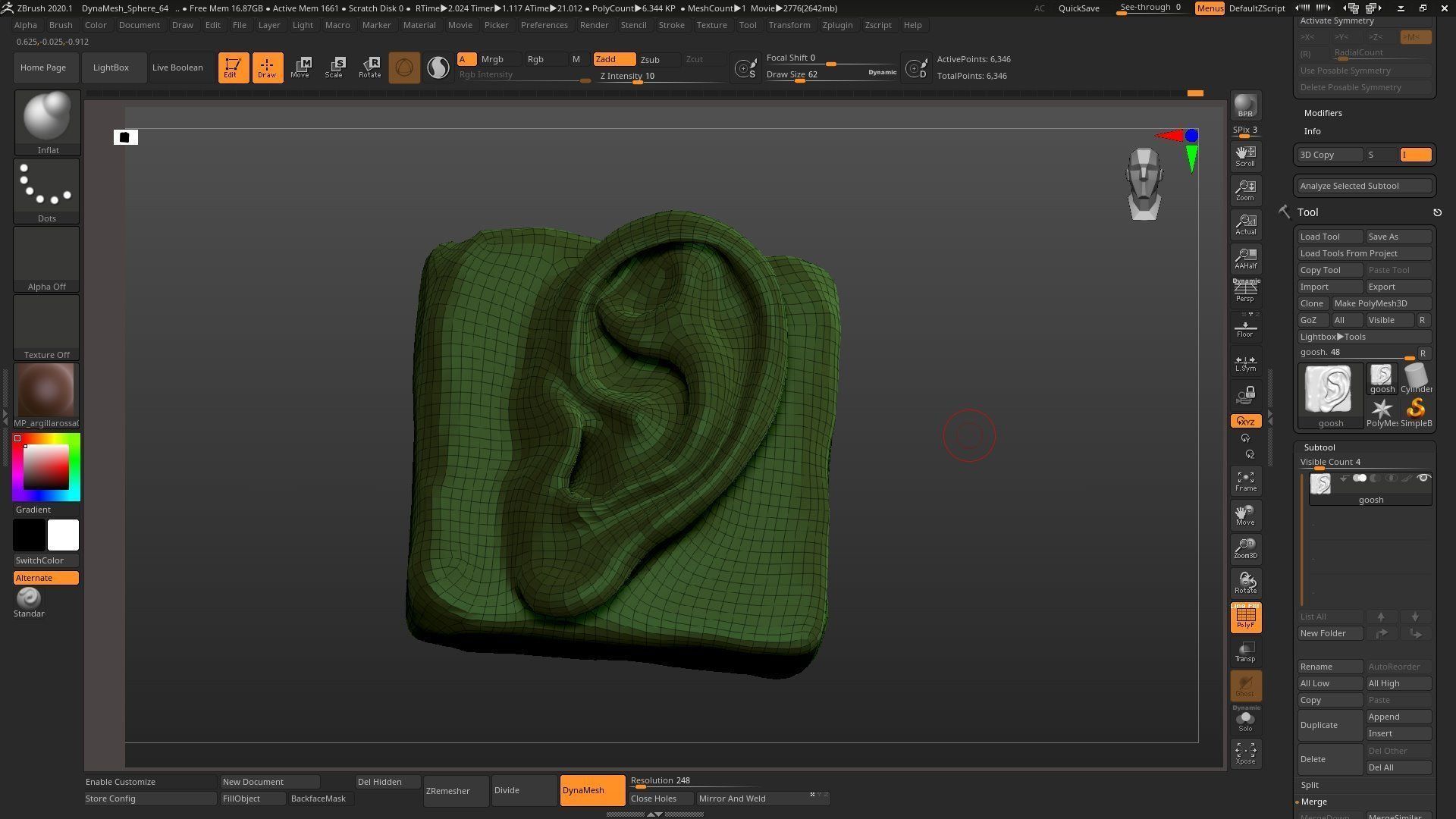 3D model ear low poly and high poly PBR and ready for 3d print VR / AR ...