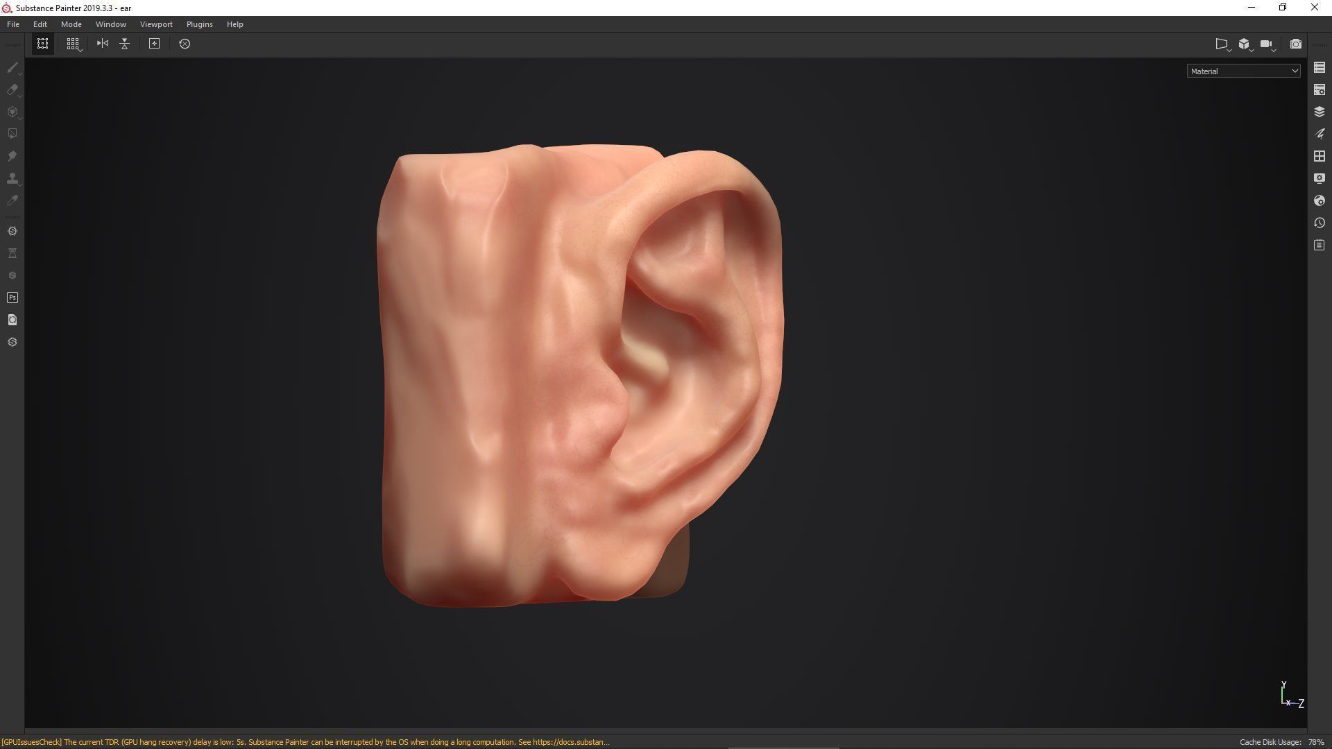 3D model ear low poly and high poly PBR and ready for 3d print VR / AR ...