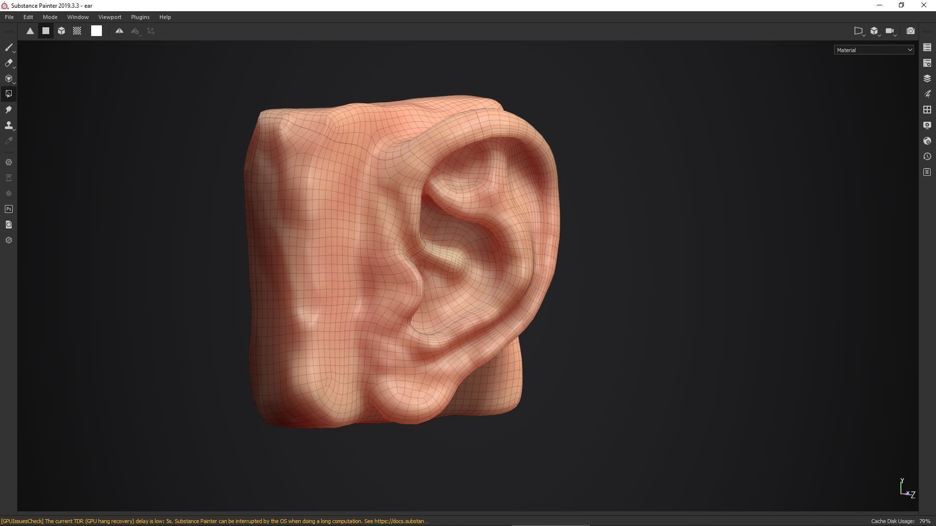3D model ear low poly and high poly PBR and ready for 3d print VR / AR ...