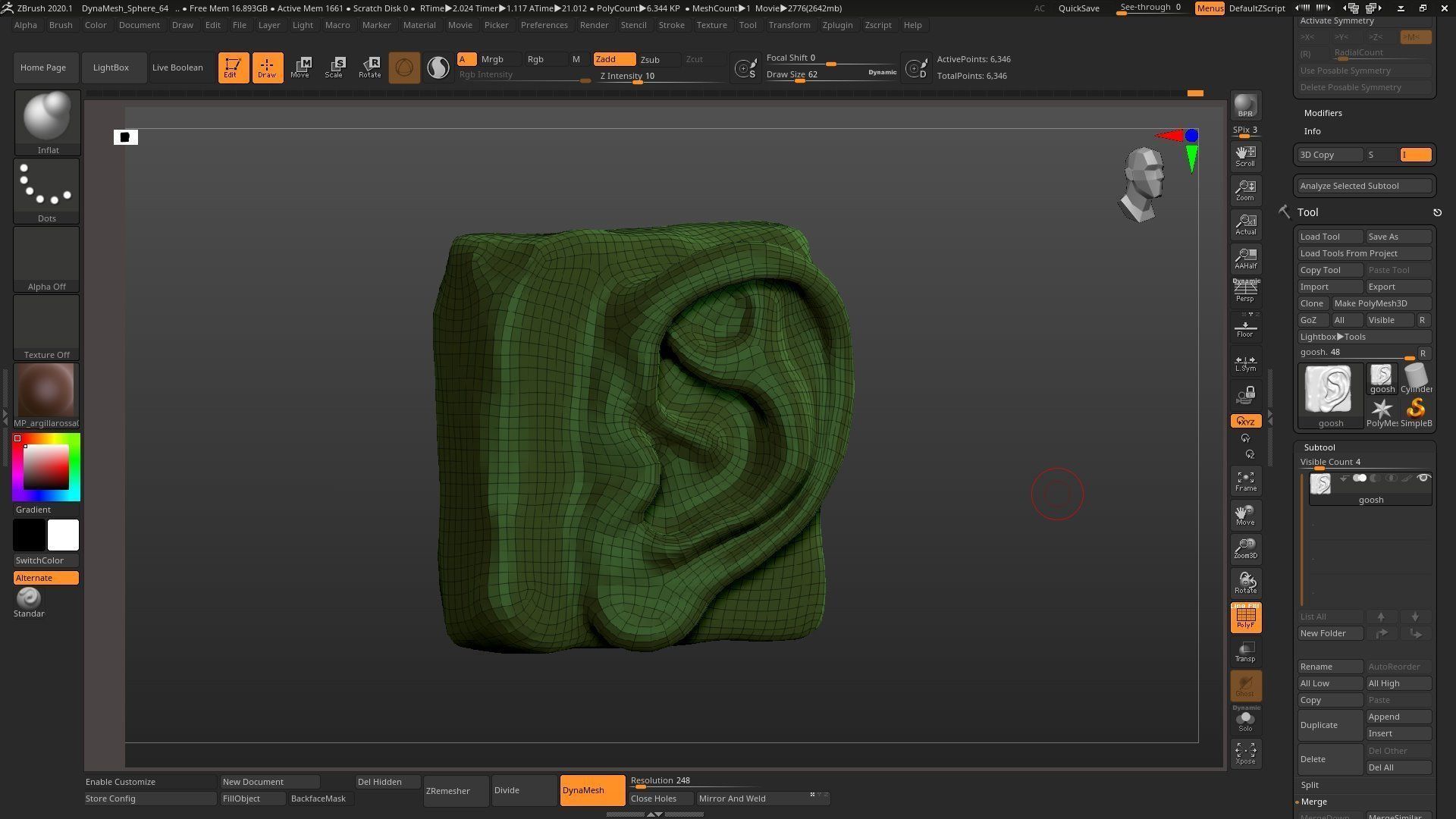 3D model ear low poly and high poly PBR and ready for 3d print VR / AR ...