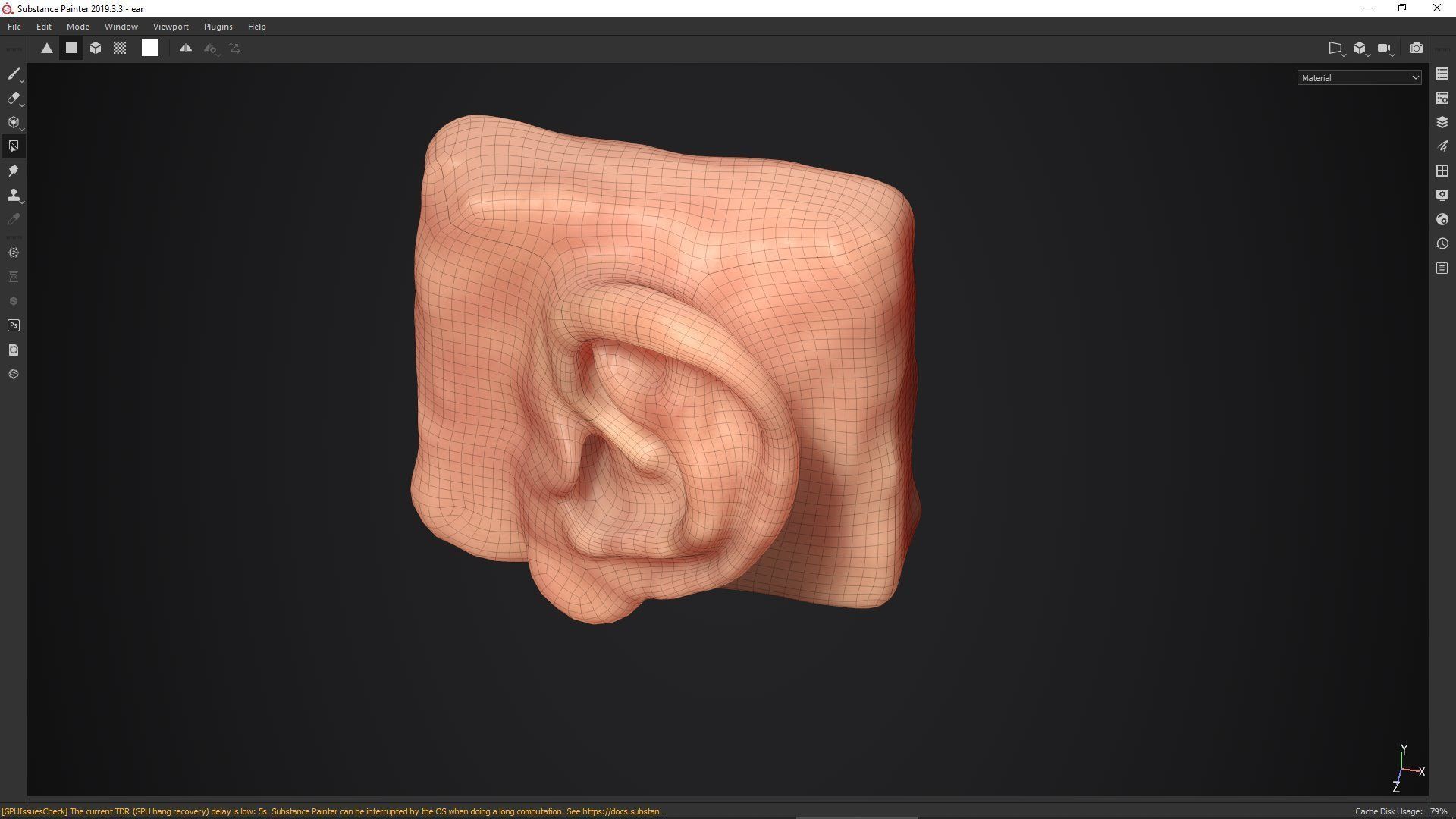 3D model ear low poly and high poly PBR and ready for 3d print VR / AR ...