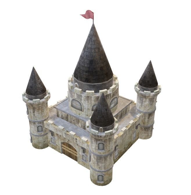 castle with turrets free 3D model animated | CGTrader