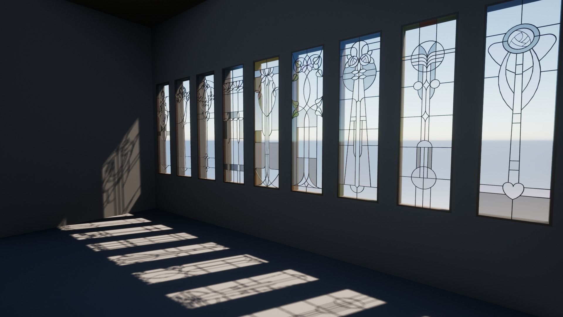 3D model Floral Stained Glass Window pack VR / AR / low-poly | CGTrader