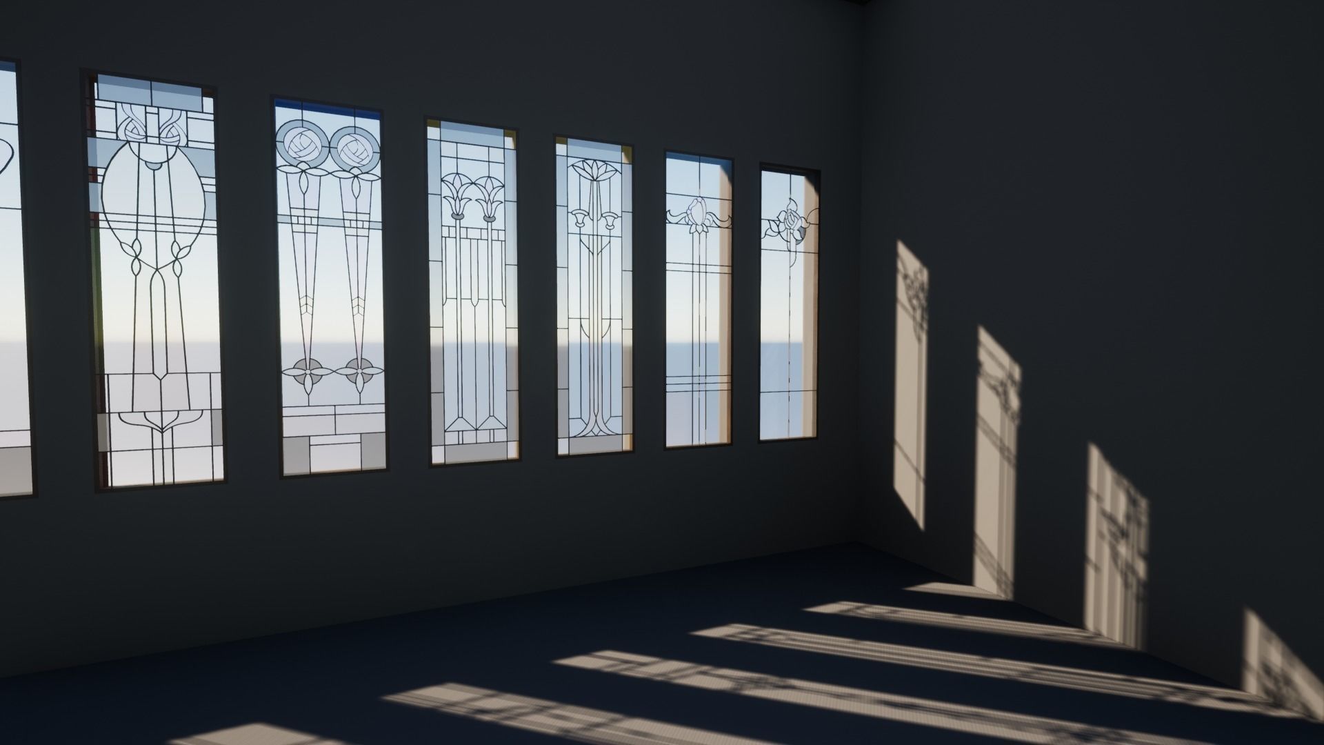 3D model Floral Stained Glass Window pack VR / AR / low-poly | CGTrader