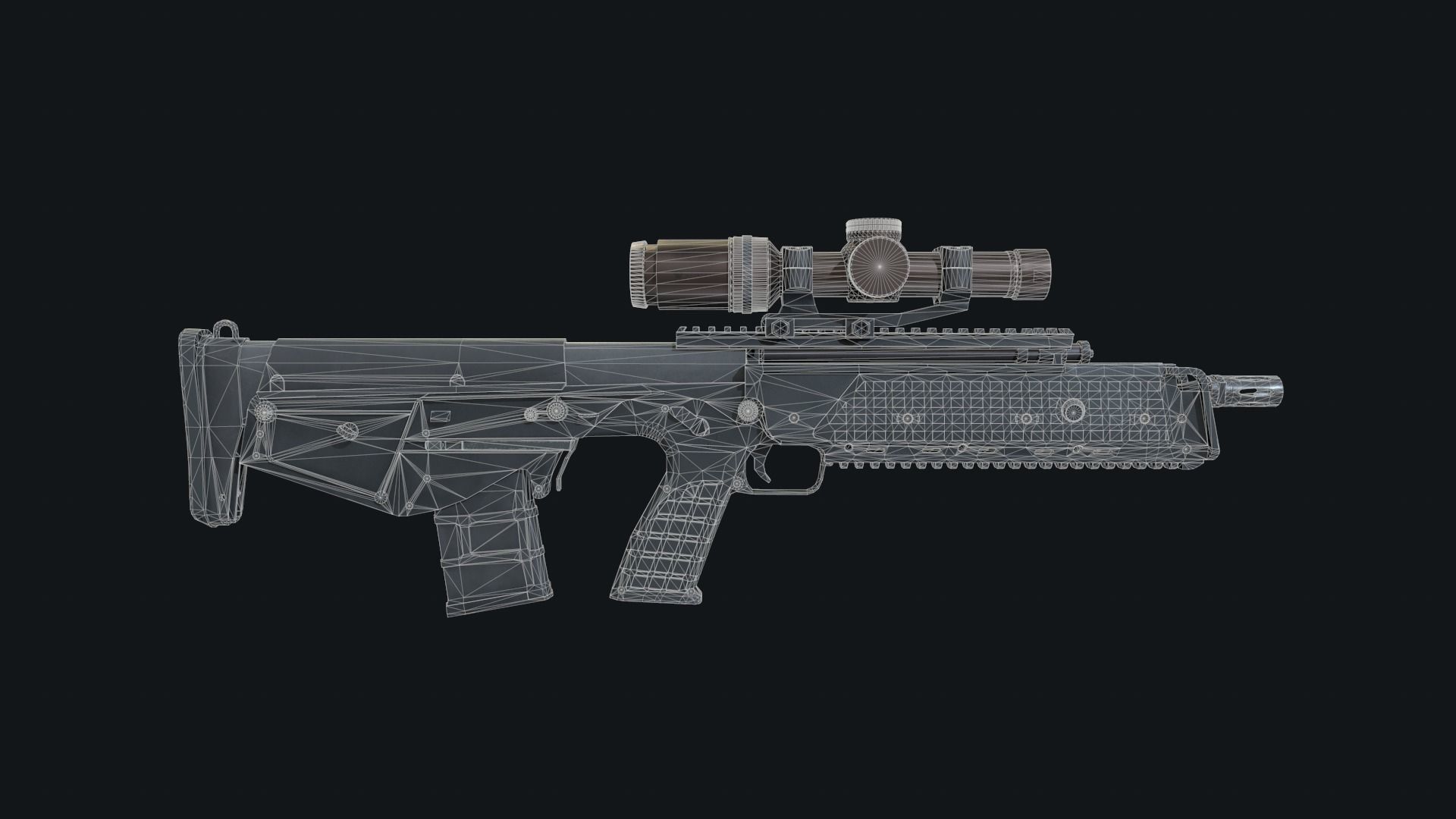 3D model Keltec RDB Rifle - LowPoly PBR Model VR / AR / low-poly | CGTrader