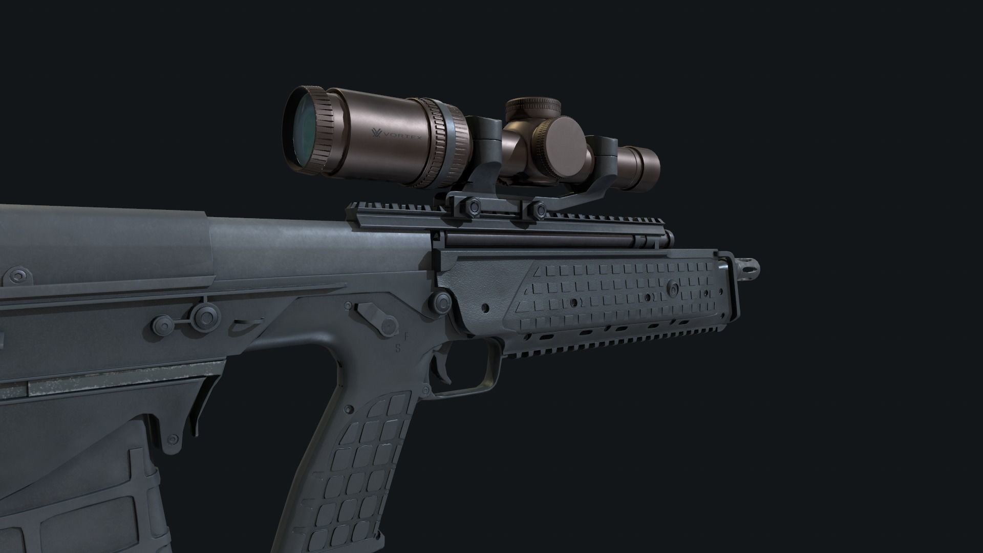 3D model Keltec RDB Rifle - LowPoly PBR Model VR / AR / low-poly | CGTrader