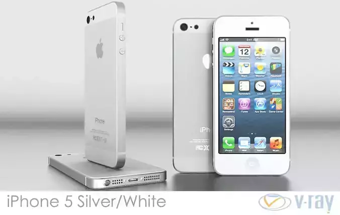 iPhone 5 White Silver Vray 3D model | CGTrader