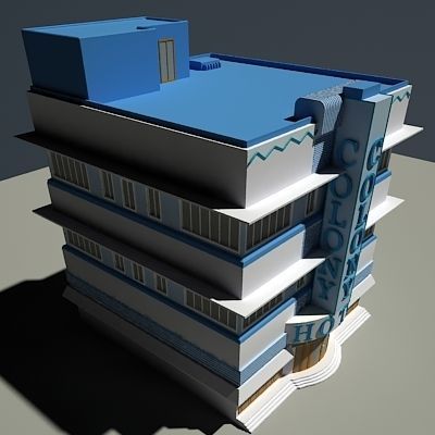 HD Hotel Building free 3D model | CGTrader