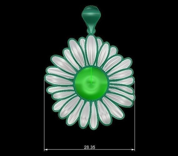 daisy pendant 3D model 3D printable | CGTrader