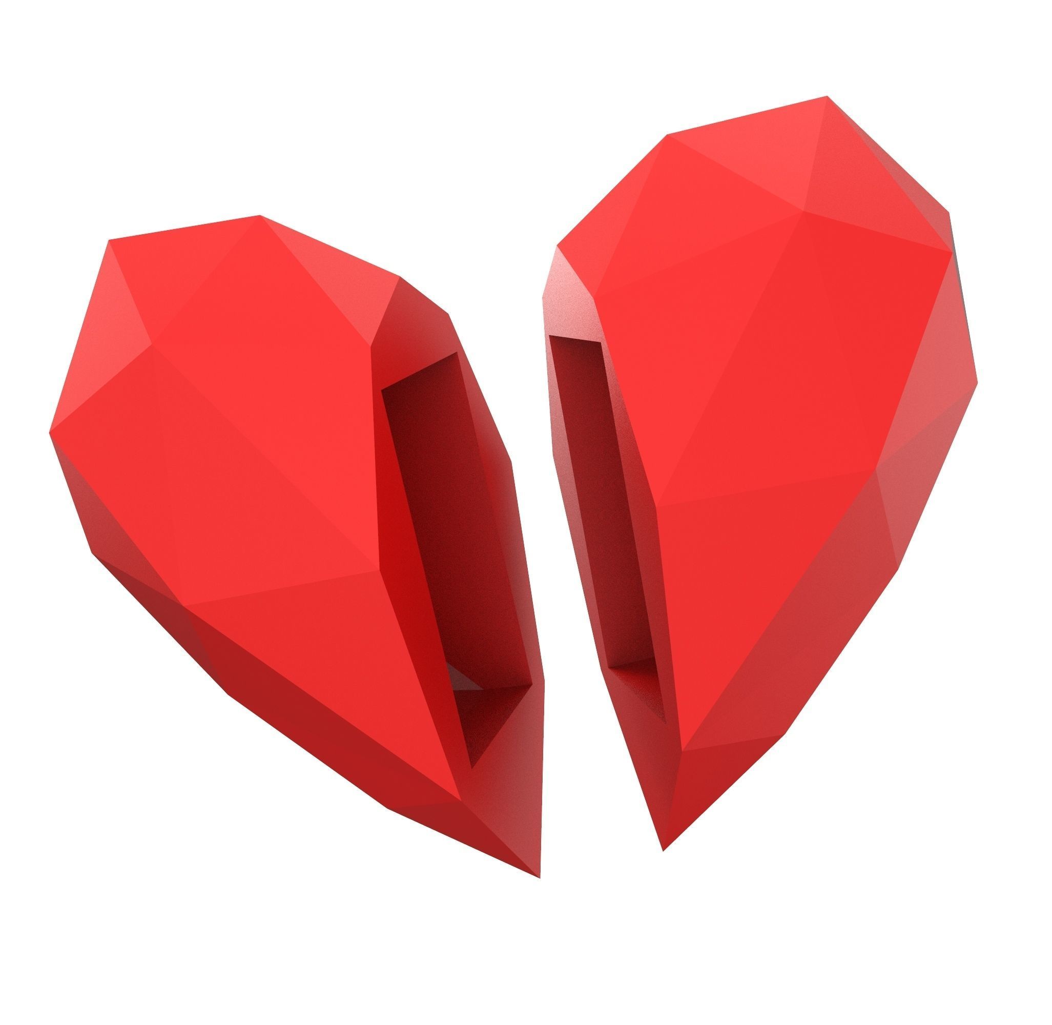 Low Poly Heart Casket 3D model 3D printable | CGTrader
