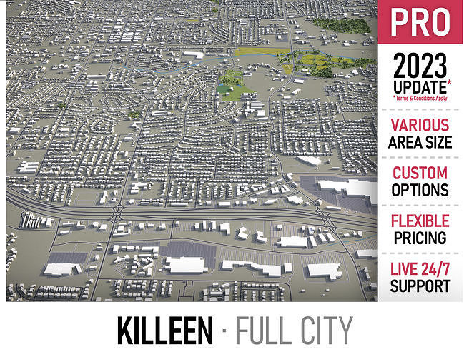 3D model Killeen - 3D City Model VR / AR / low-poly | CGTrader