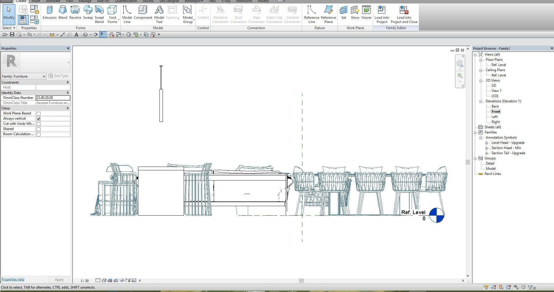 Revit Hall with dinning 3D model | CGTrader
