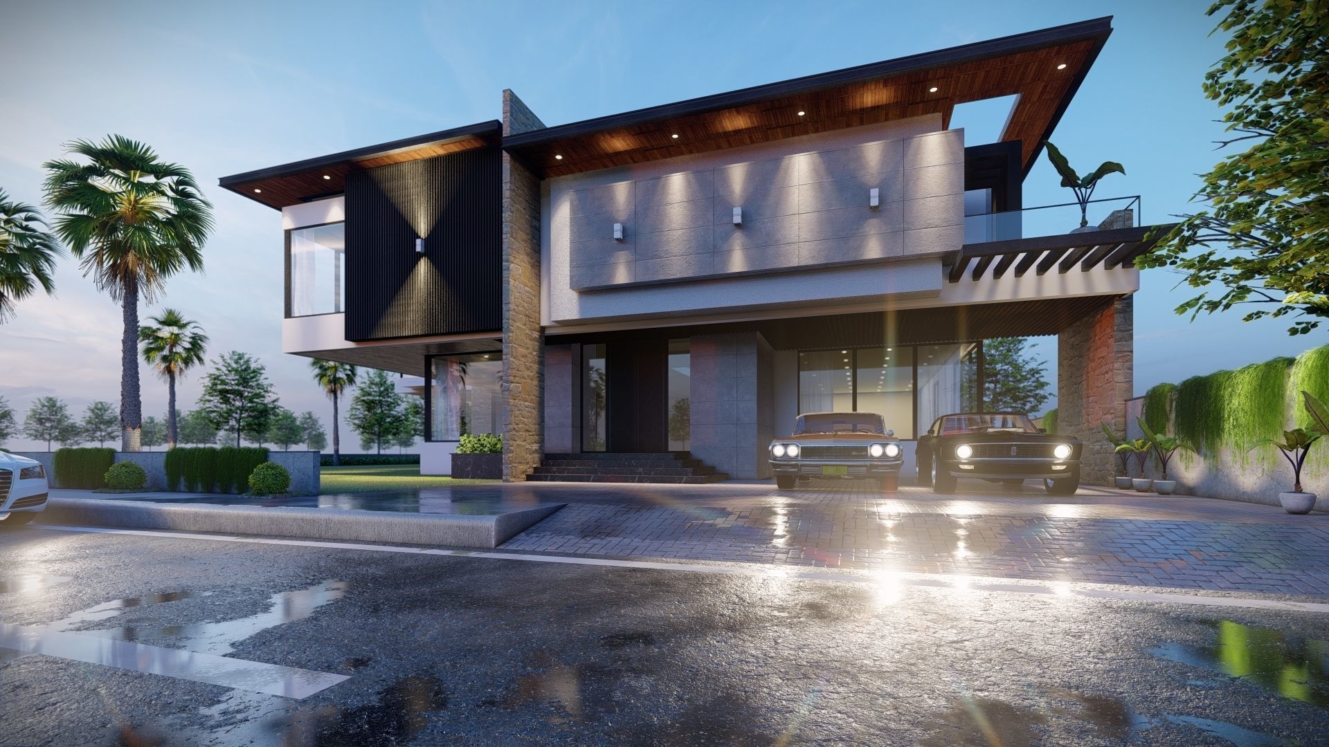 Modern Villa 3D model 1 kanal house 3D model | CGTrader
