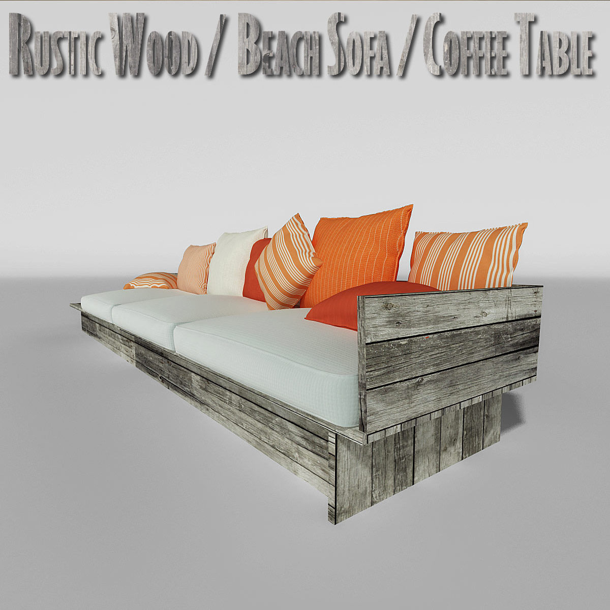 Rustic Wood Beach Furniture 3D model | CGTrader