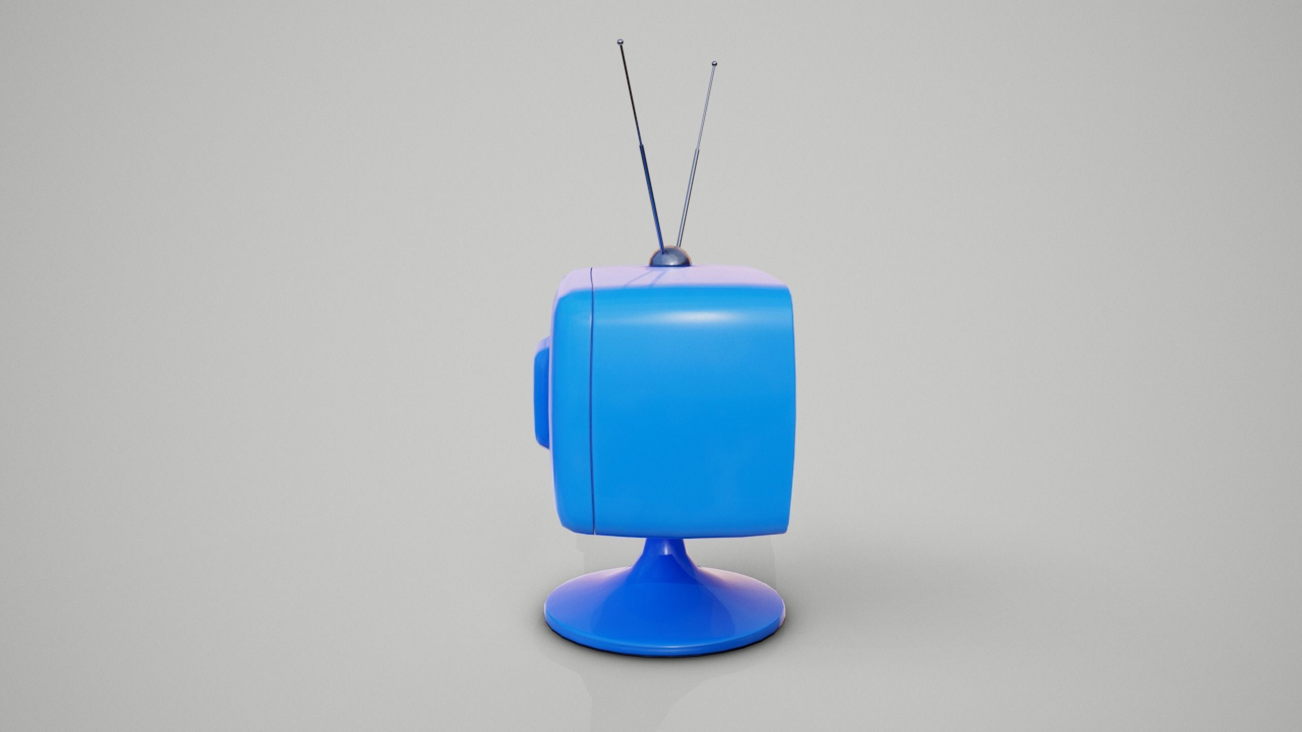 3D model Blue Retro TV VR / AR / low-poly | CGTrader