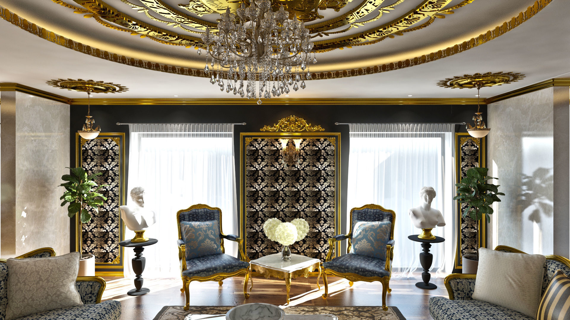 Luxury Lux Salon Saloon Home 3D model | CGTrader