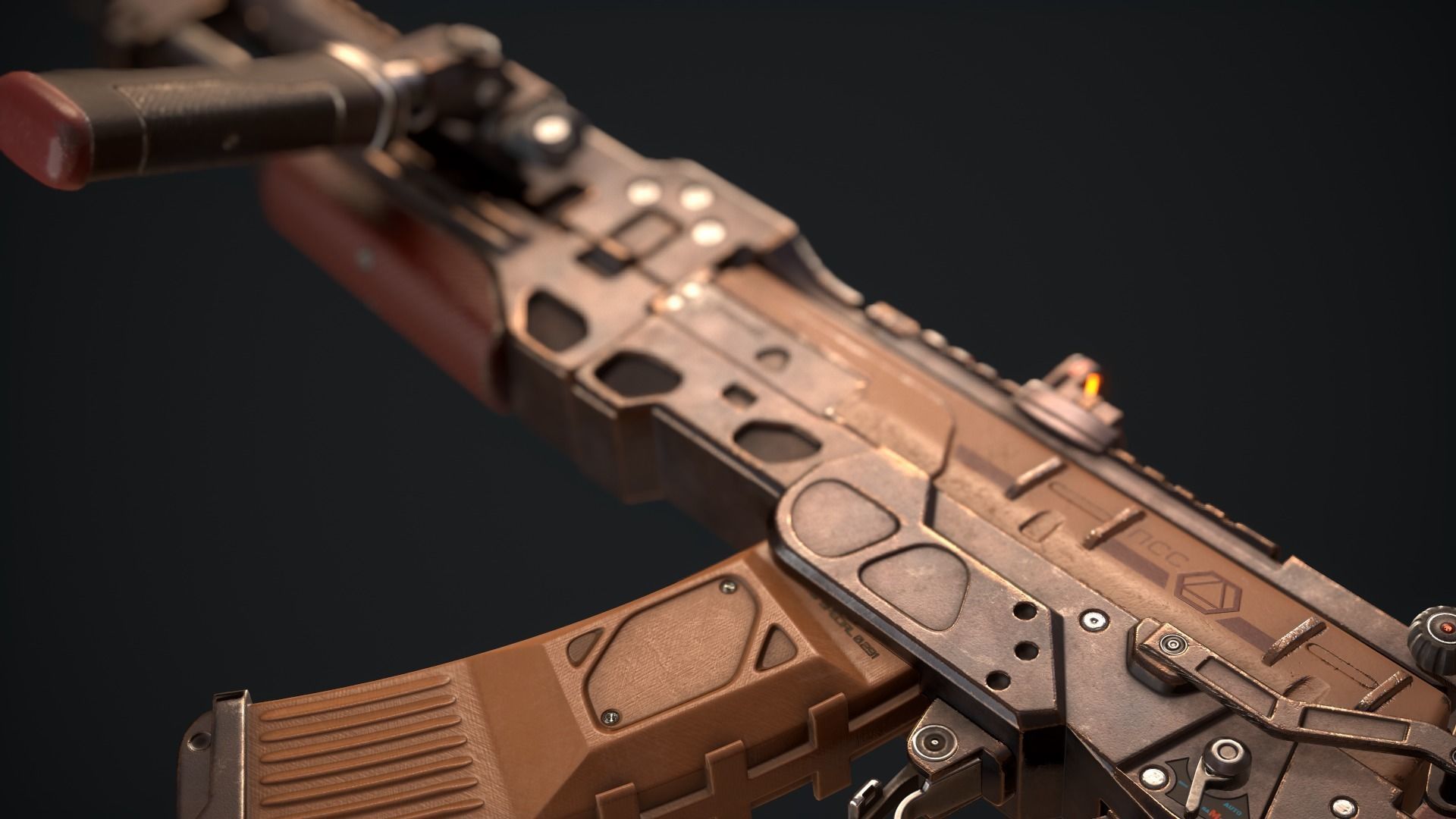 3D model Futuristic AK - AKK27 model gameready VR / AR / low-poly ...