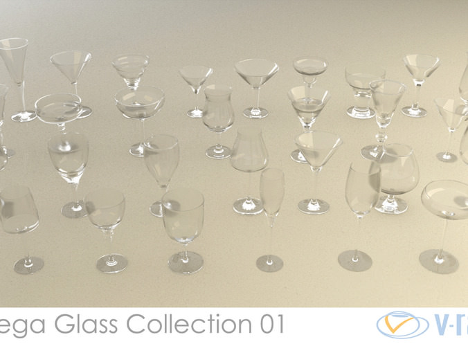 Mega Glass Collection 01 3D Model MAX OBJ 3DS FBX DXF DWG | CGTrader.com