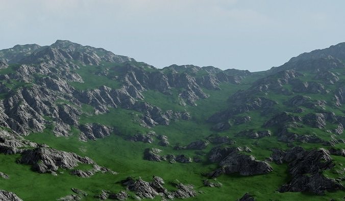 Mountain Rock Grass Landscape 3D model | CGTrader