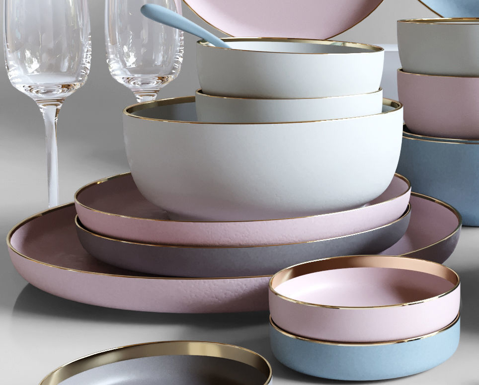 Contemporary tableware 3D model | CGTrader