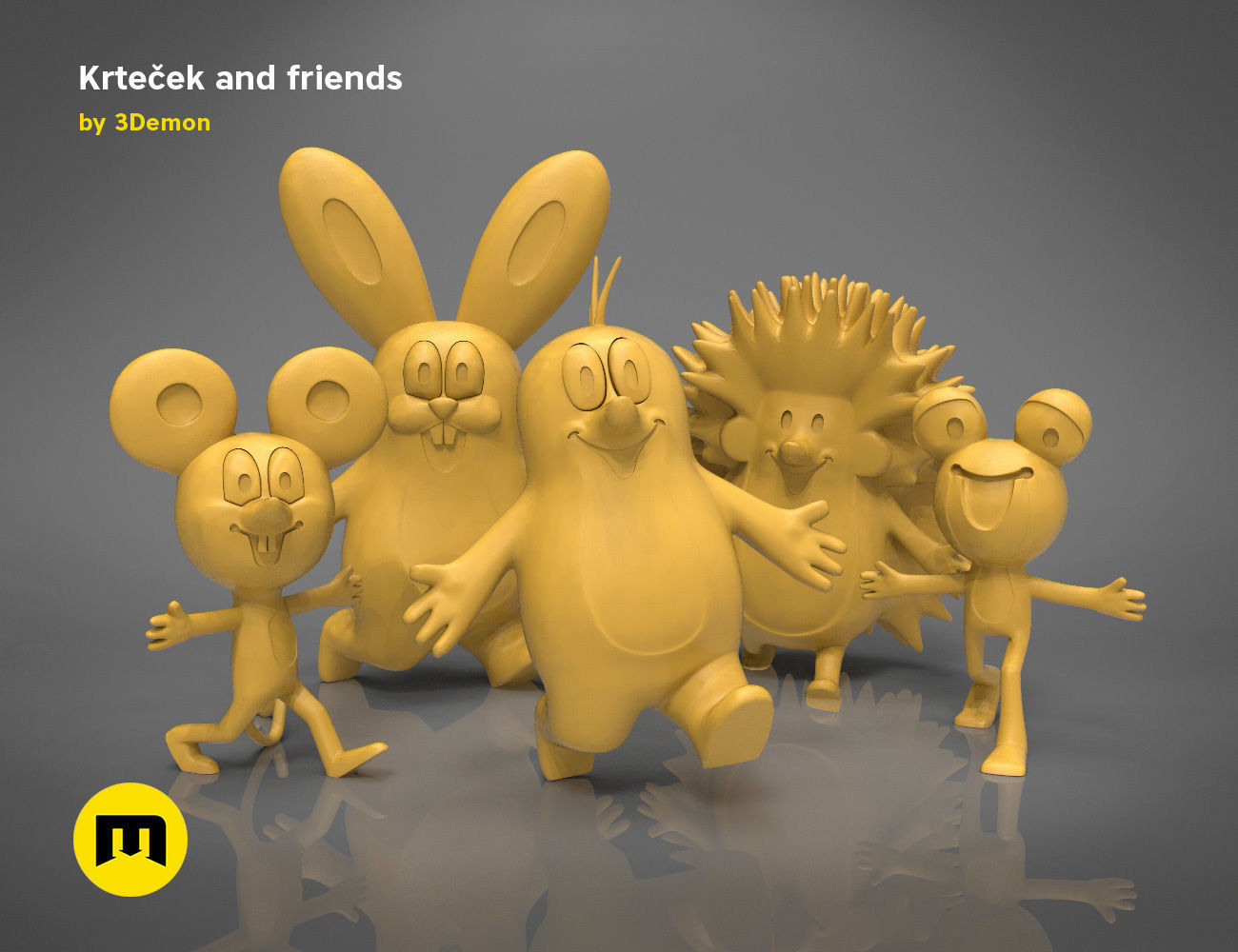 Krtek and his friends 3D model 3D printable | CGTrader