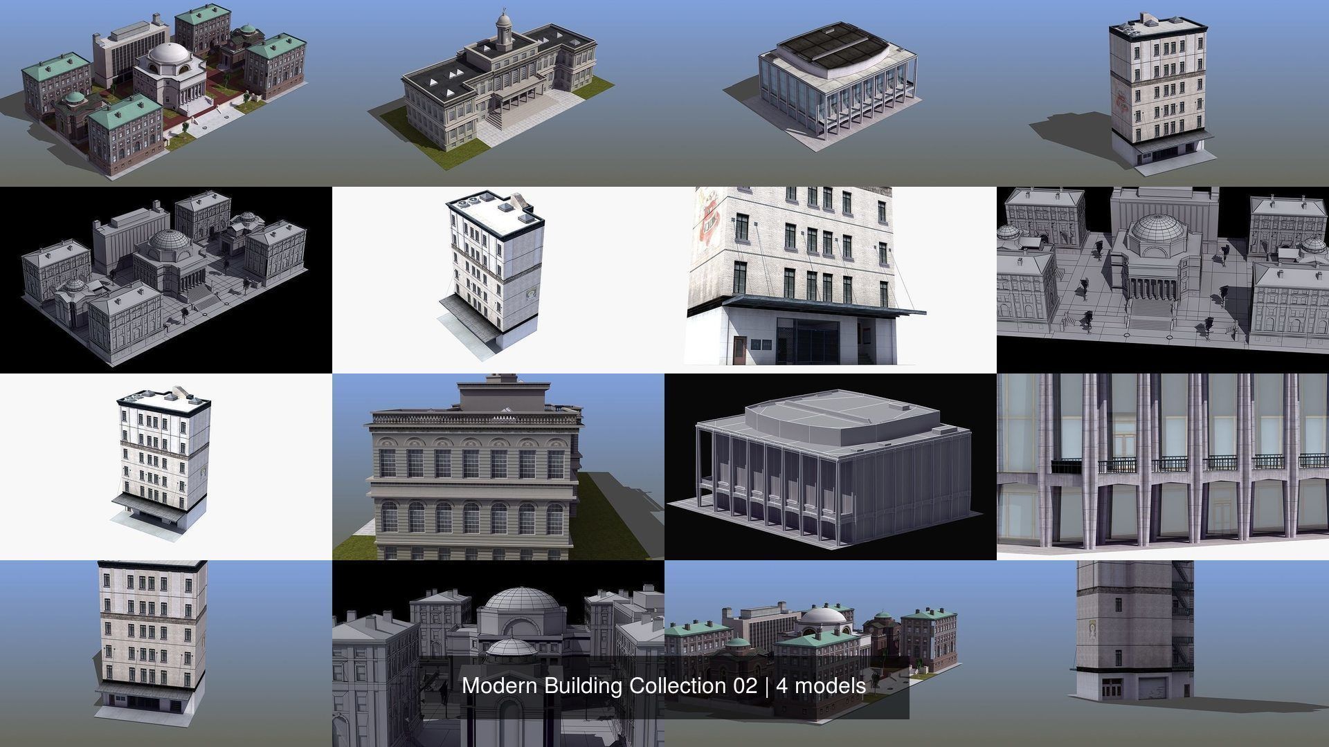 Modern Building Collection 02 VR / AR / low-poly | CGTrader