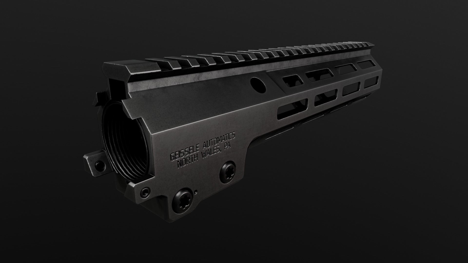3D model Geissele Super Modular Rail MK16 MLOK AR15 Handguard VR / AR ...
