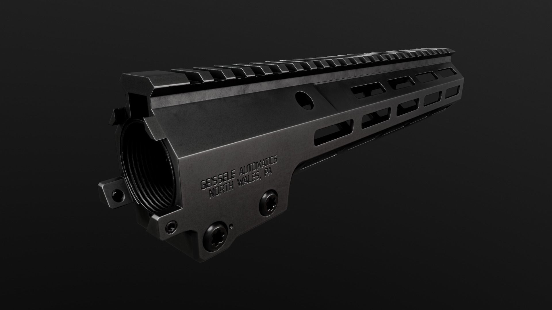 3D model Geissele Super Modular Rail MK16 MLOK AR15 Handguard VR / AR ...