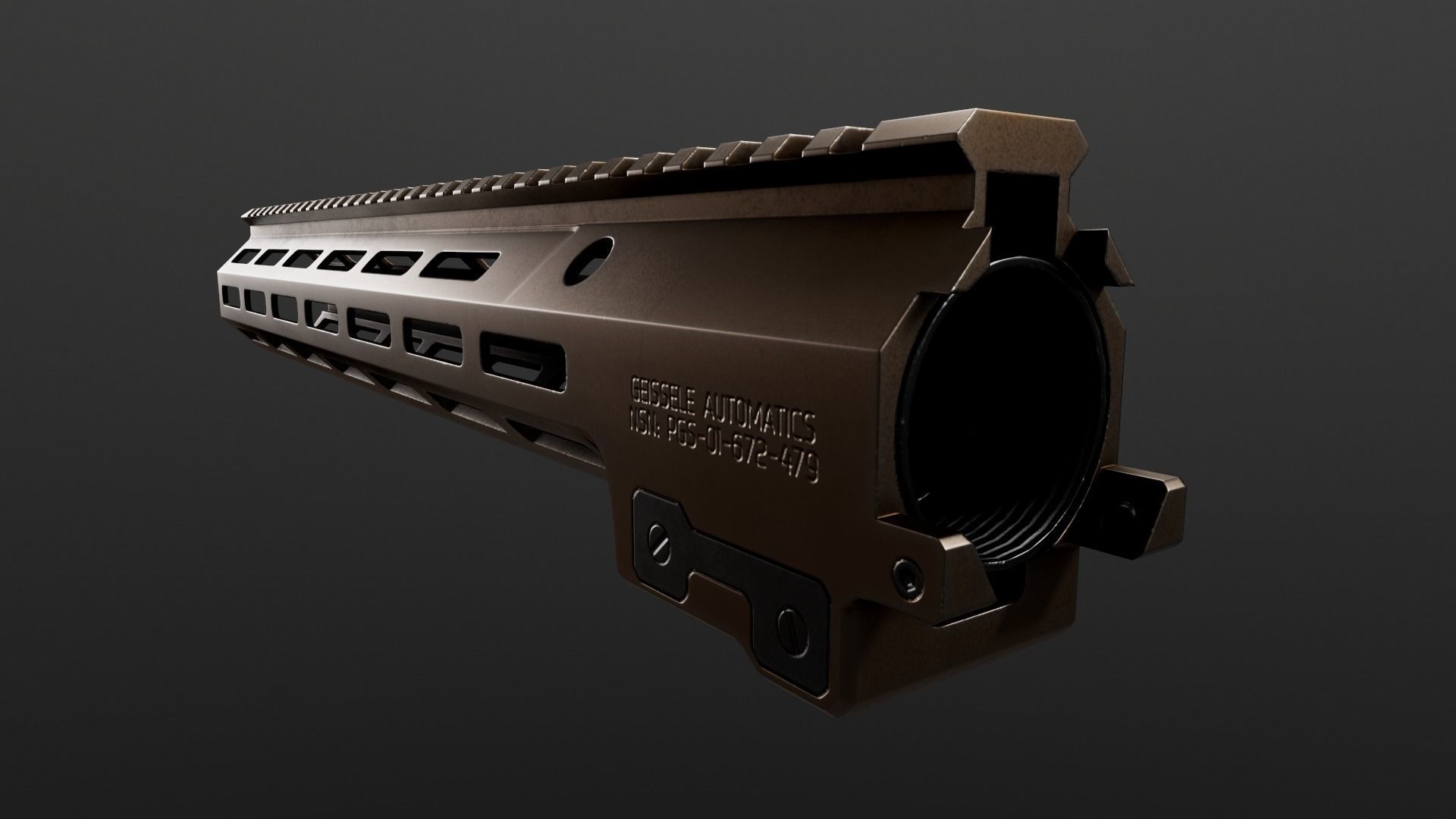 3D model Geissele Super Modular Rail MK16 MLOK AR15 Handguard VR / AR ...