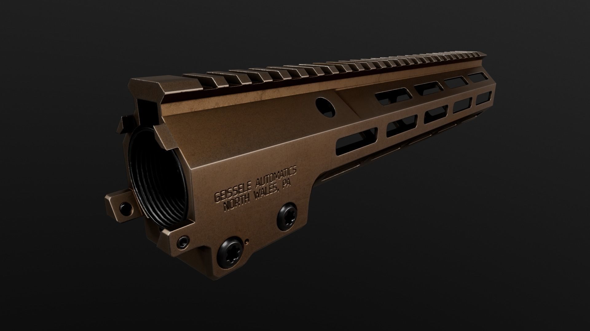 3D model Geissele Super Modular Rail MK16 MLOK AR15 Handguard VR / AR ...