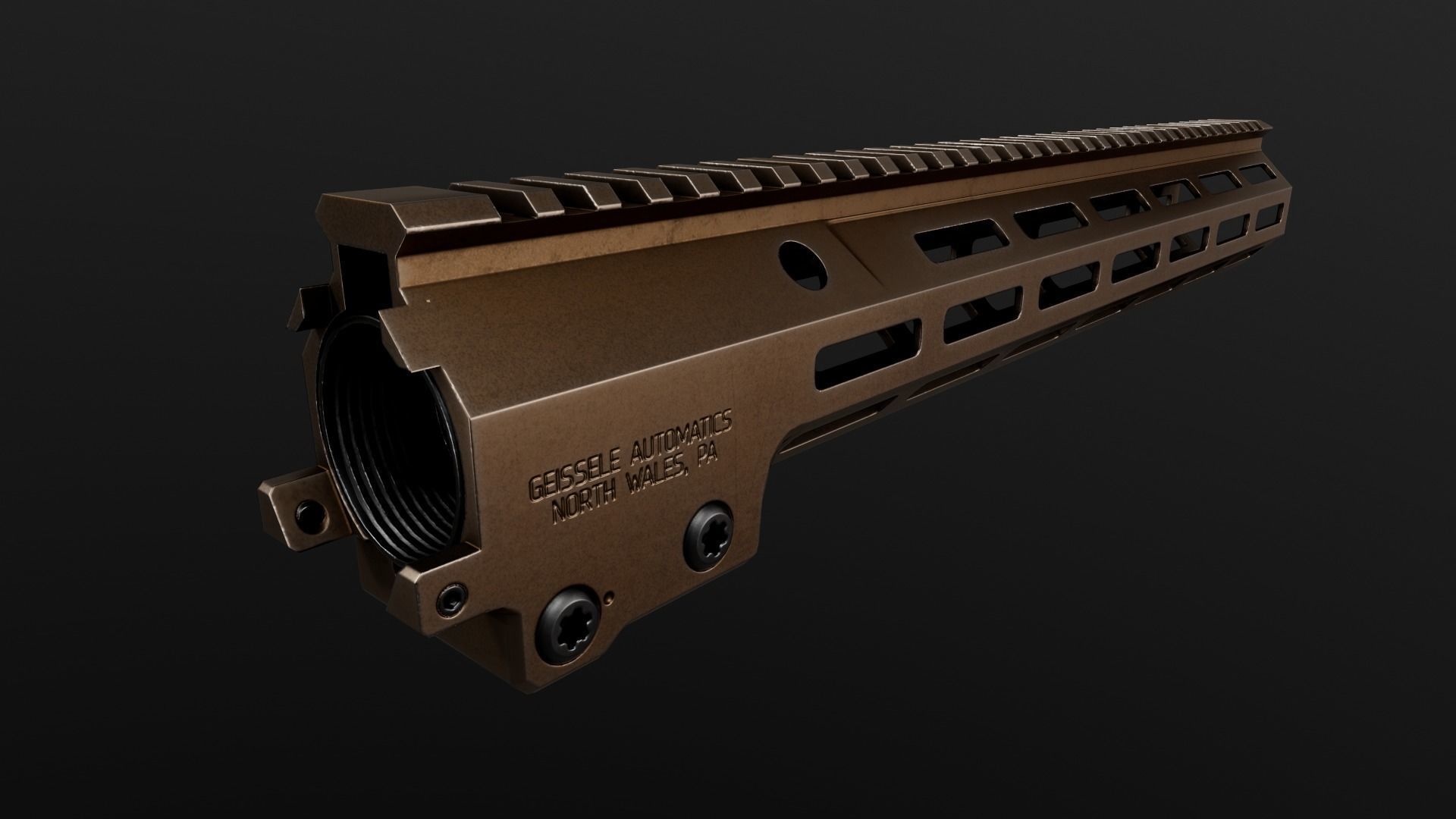3D model Geissele Super Modular Rail MK16 MLOK AR15 Handguard VR / AR ...