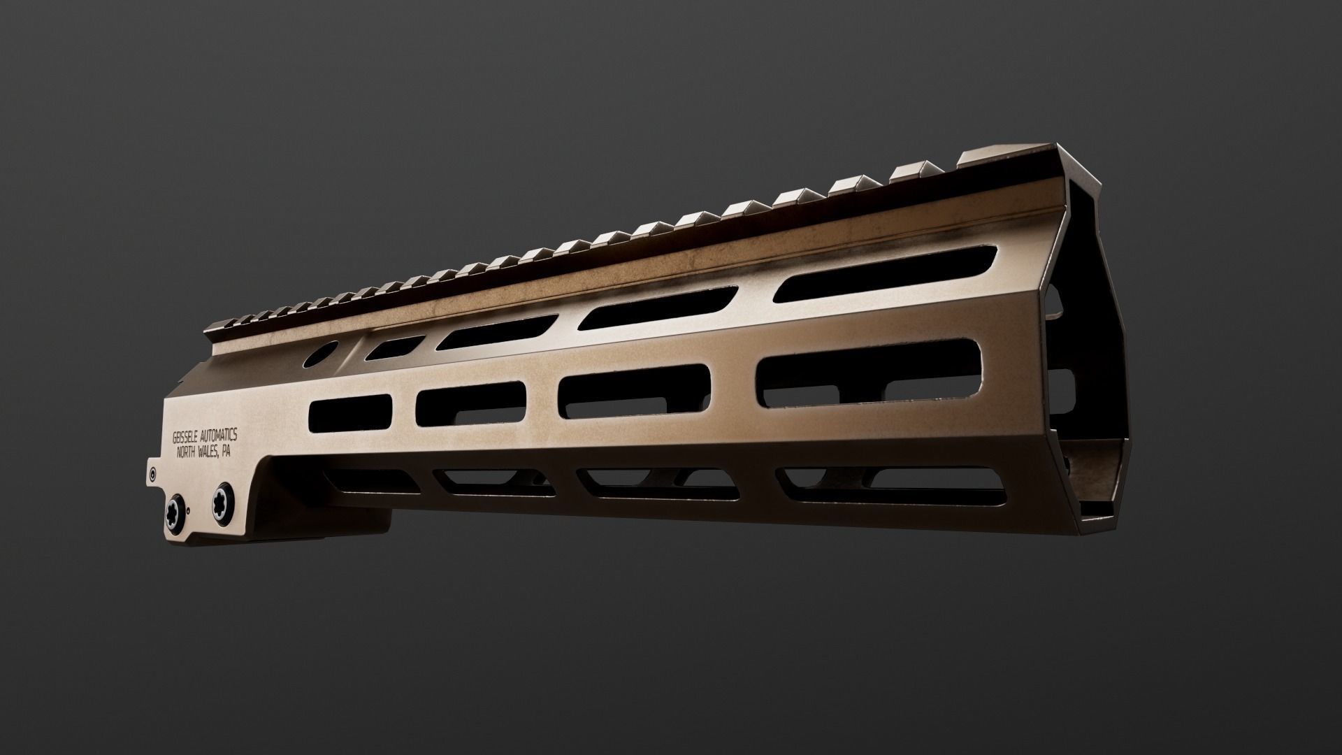 3D model Geissele Super Modular Rail MK16 MLOK AR15 Handguard VR / AR ...