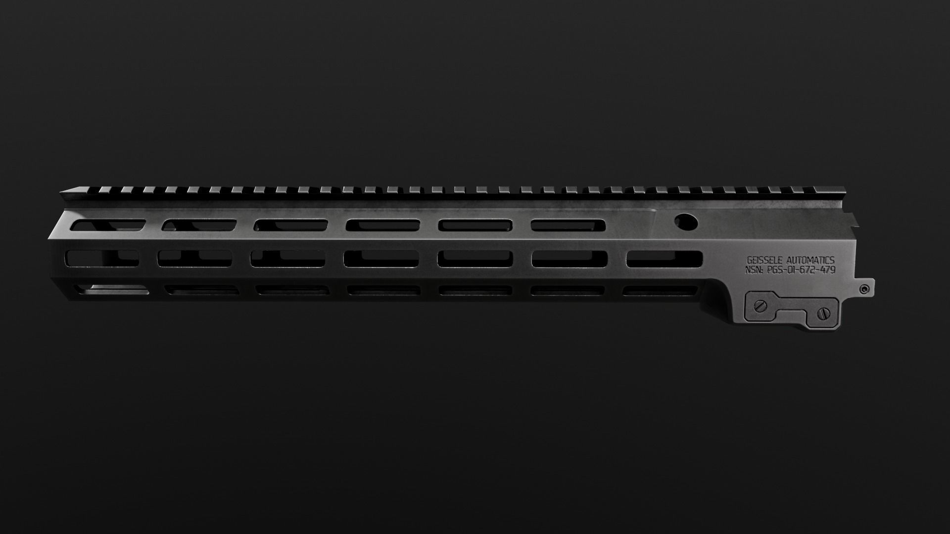 3D model Geissele Super Modular Rail MK16 MLOK AR15 Handguard VR / AR ...