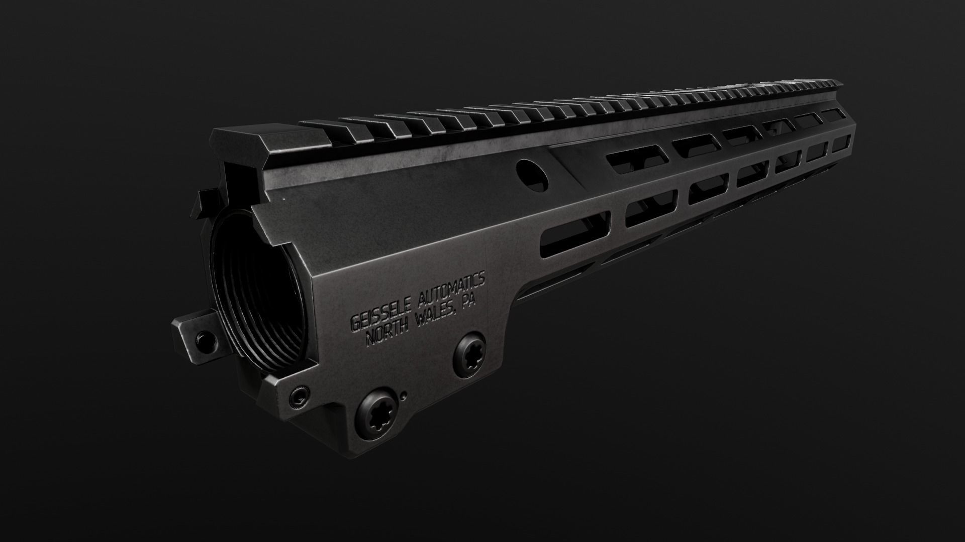 3D model Geissele Super Modular Rail MK16 MLOK AR15 Handguard VR / AR ...