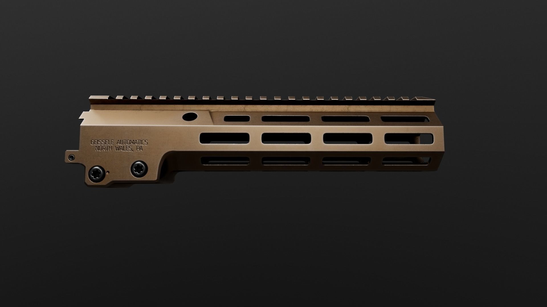 3D model Geissele Super Modular Rail MK16 MLOK AR15 Handguard VR / AR ...