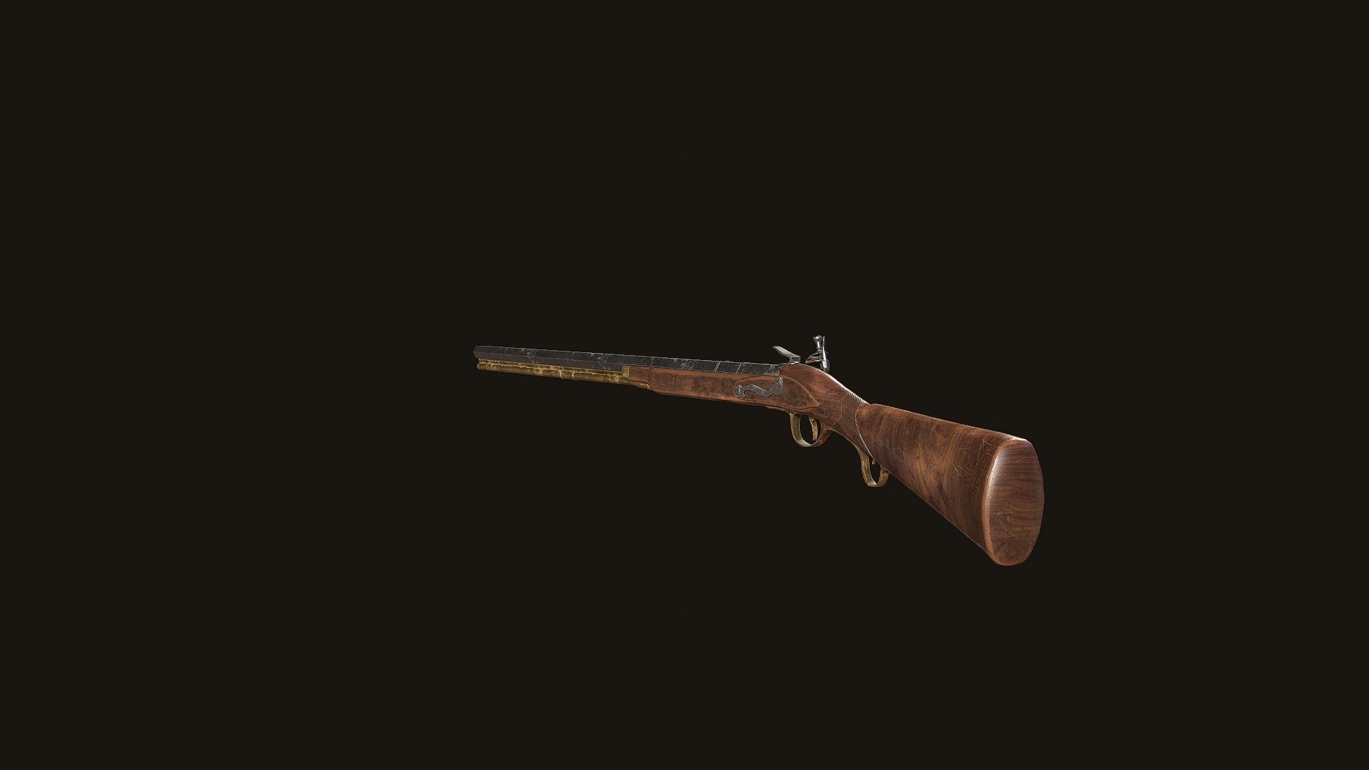 3D model Weapon - Gun - Flintlock - English Flintlock Rifle VR / AR ...