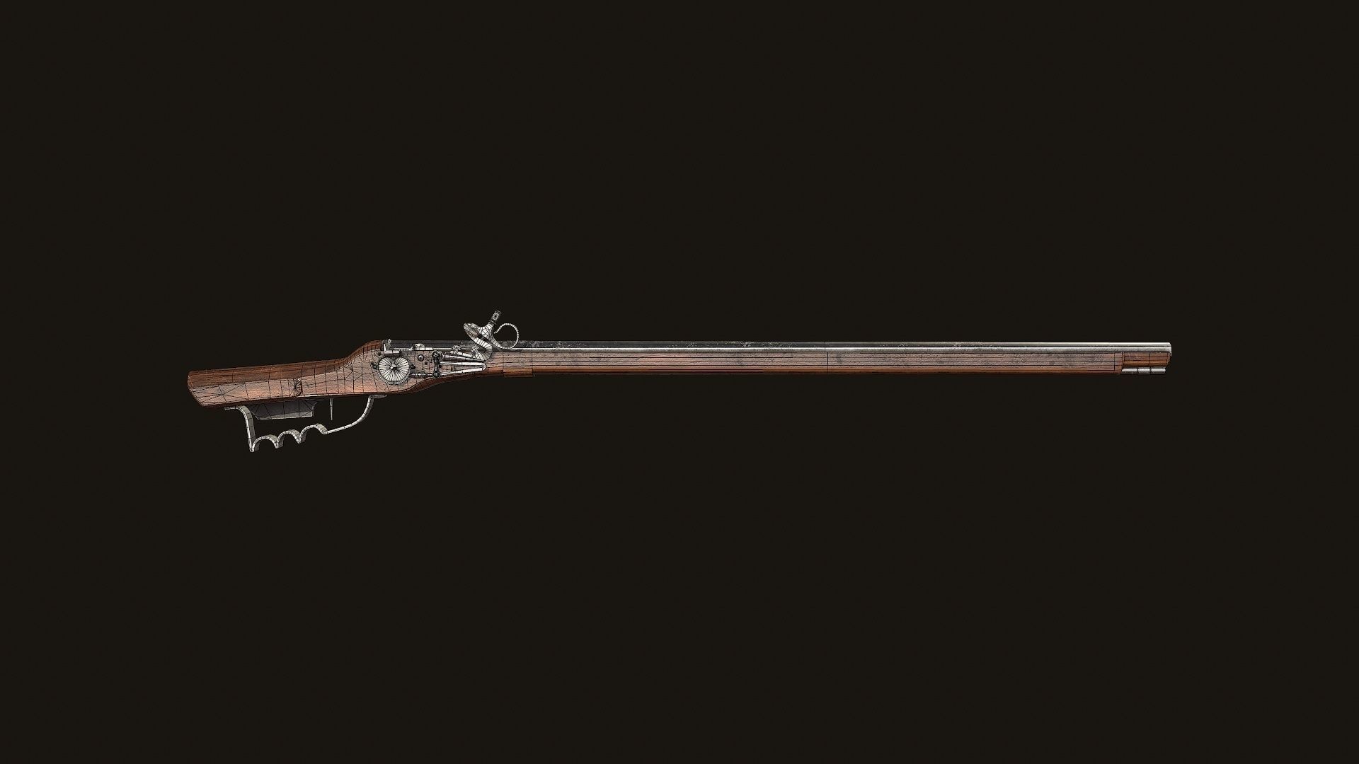 3D model Weapon - Gun - Flintlock - German Wheellock Rifle VR / AR ...