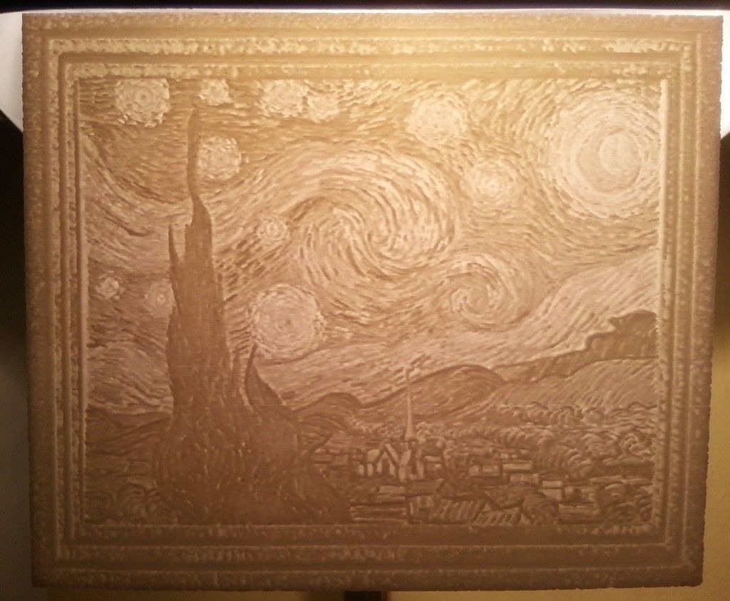 Vincent van Gogh - Starry Night Lithophane free 3D model 3D printable ...