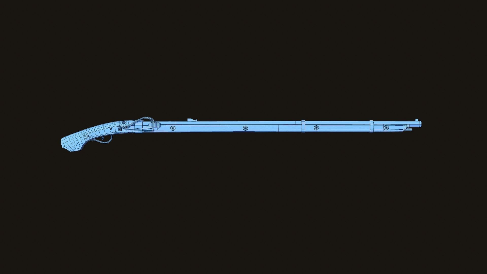 3D model Weapon - Gun - Flintlock - Japanese Matchlock VR / AR / low ...