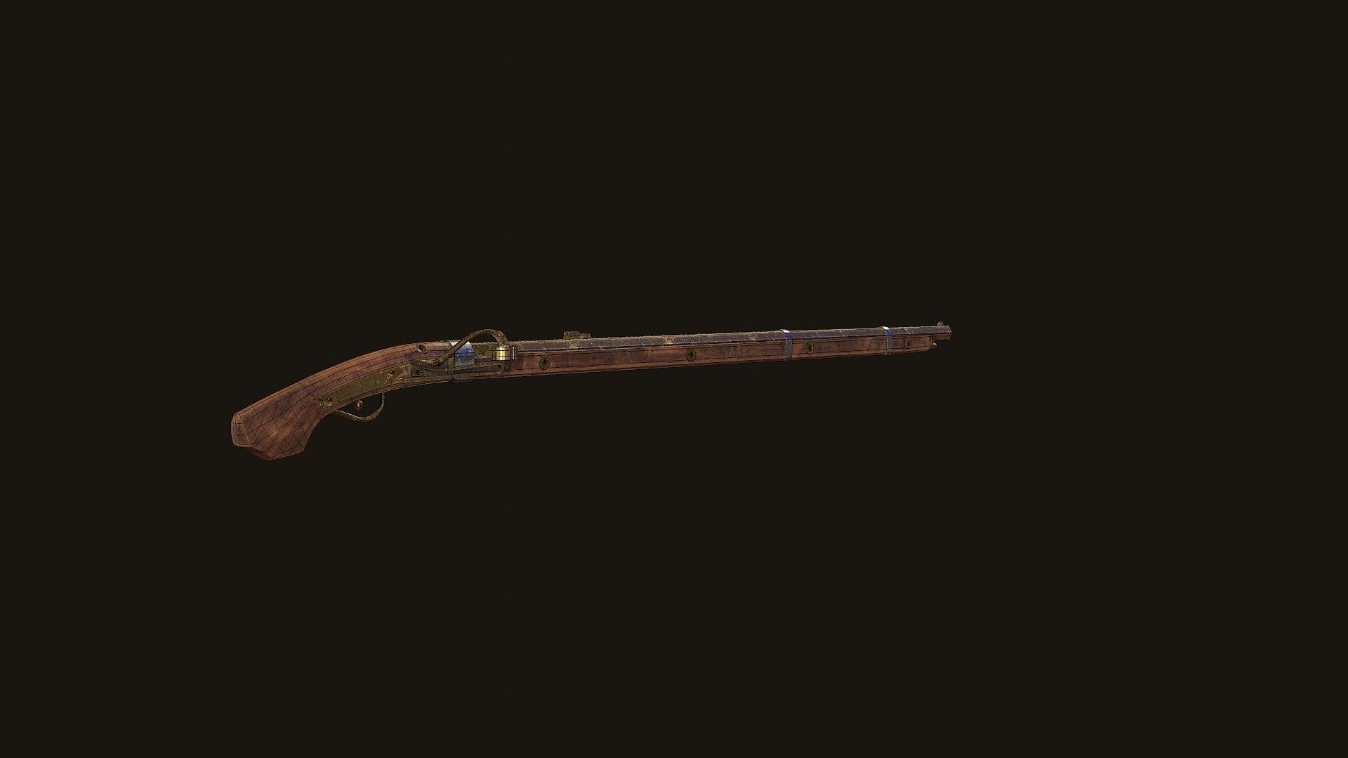 3D model Weapon - Gun - Flintlock - Japanese Matchlock VR / AR / low ...
